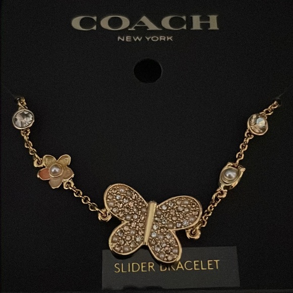 Coach | Accessories | Coach Gold Slider Butterfly Bracelet | Poshmark